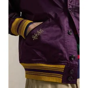 Polo Ralph Lauren Two-tone Satin Bomber Jacket - Purple
