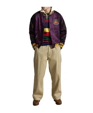 Polo Ralph Lauren Two-tone Satin Bomber Jacket - Purple