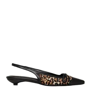 ANINE BING Zoey High-heeled Slingback Sandals - Leopard