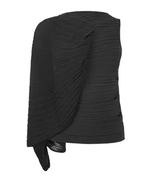 Balmain Solid Color Sleeveless Top - Black