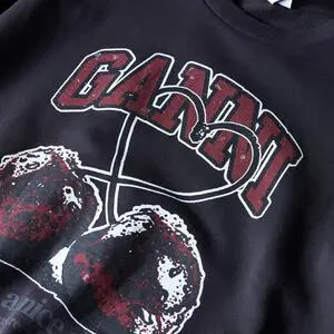 GANNI Printed Crewneck Sweatshirt - Black