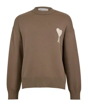 AMI Paris Comfortable Solid-color Sweatshirt - Brown