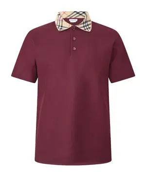 Burberry Classic Plaid Collar Polo Shirt - Red