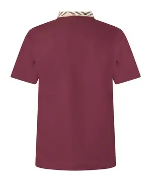 Burberry Classic Plaid Collar Polo Shirt - Red