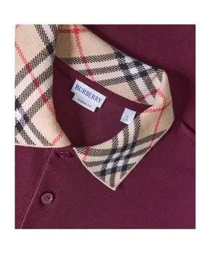 Burberry Classic Plaid Collar Polo Shirt - Red