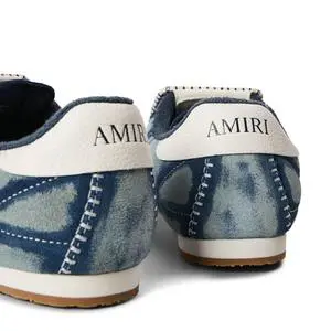 Amiri Tie-dye Denim Star Appliqué Low-top Sneakers