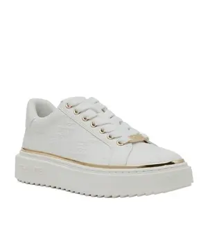 Steve Madden White Embossed Shoes
