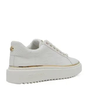 Steve Madden White Embossed Shoes