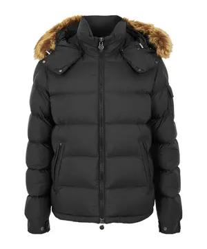 Moncler Cropped Quilted Down Puffer Jacket With Fur Hood