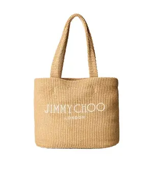 JIMMY CHOO Simple Straw Bag - Nude
