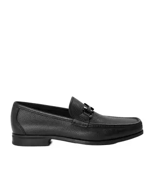 FERRAGAMO Solid Color Loafers - Black