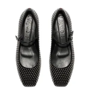 AeydĒ Studded Mary Jane Ballet Flats