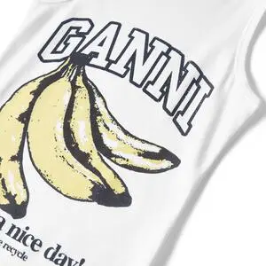 GANNI Ribbed Camisole Tank Top - White