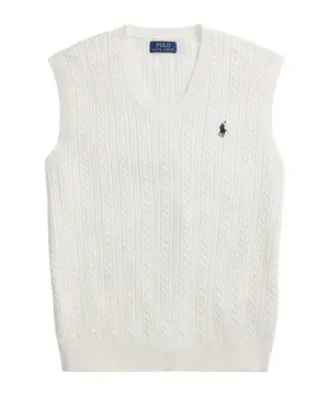 Polo Ralph Lauren Cable Knit Vest With Horse Emblem