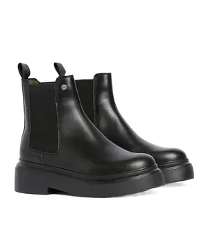 Barbour Solid Color Ankle Boots - Black
