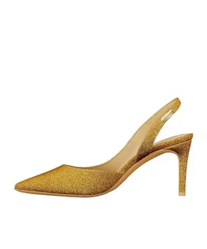Michael Kors Glitter Pointed Slingback Stiletto Heels - Brown