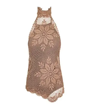 Magda Butrym Crochet Hollow-out Top - Nude