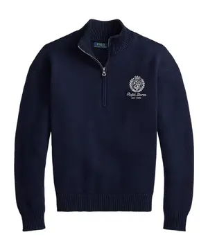 Polo Ralph Lauren Relaxed Fit Quarter Zip Jumper - Black
