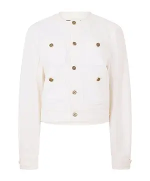 Balmain Solid-color Denim Jacket - White