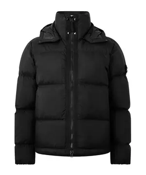 Stone Island Down Puffer Jacket With Stand Collar - Black