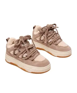 Steve Madden Suede Platform Sneakers With Shearling Accents