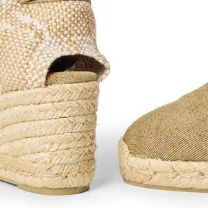 CastaÑer Textile Espadrille Wedge With Ankle Tie
