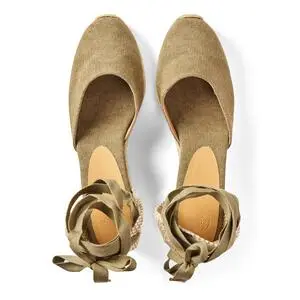 CastaÑer Textile Espadrille Wedge With Ankle Tie