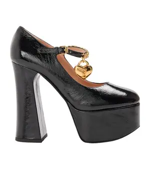 Moschino Platform Mary Jane Heels With Heart Charm