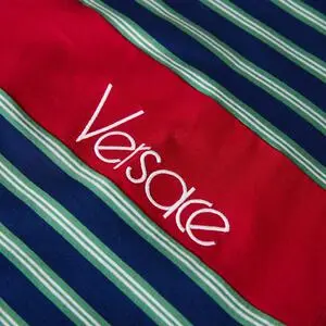 Versace Striped Long-sleeve Polo Shirt