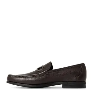 FERRAGAMO Grained Leather Loafer With Metal Horsebit Detail
