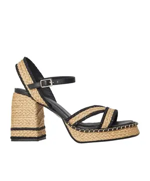 CastaÑer Woven Raffia Platform Block Heel Sandals