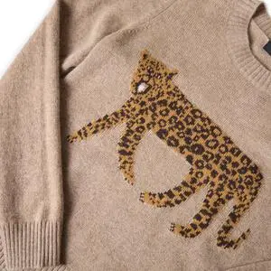 Max Mara Animal Print Crew Neck Sweater