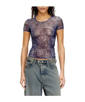 DIESEL® Fitted Cropped Short Sleeve Top