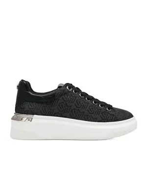 Steve Madden Black Monogram Platform Sneakers