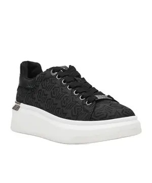 Steve Madden Black Monogram Platform Sneakers