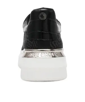 Steve Madden Black Monogram Platform Sneakers