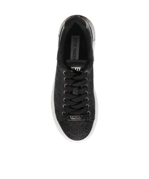 Steve Madden Black Monogram Platform Sneakers