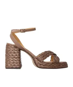 CastaÑer Woven Raffia Platform Block-heel Sandals - Brown
