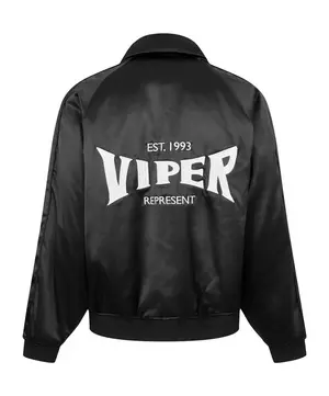 REPRESENT Satin Varsity Jacket With Embroidered Graphics