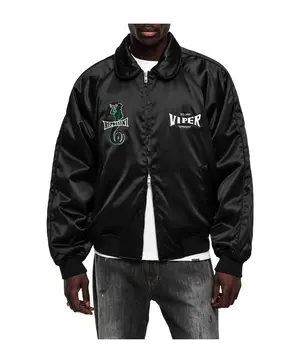 REPRESENT Satin Varsity Jacket With Embroidered Graphics