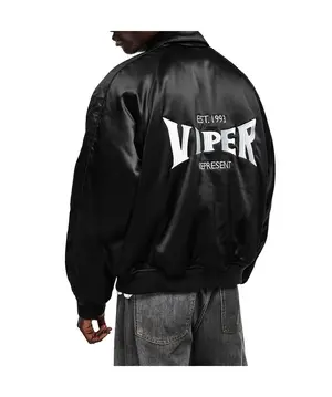 REPRESENT Satin Varsity Jacket With Embroidered Graphics