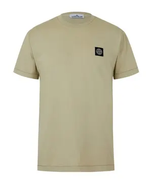 Stone Island Cotton Compass Logo Patch T-shirt - Nude