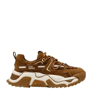 Steve Madden Color-block Suede And Mesh Dad Sneakers - Brown