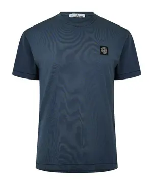 Stone Island Cotton Compass Logo Patch T-shirt - Blue