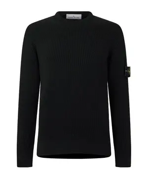 Stone Island Crew Neck Knit Jumper - Black