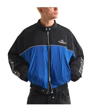 REPRESENT Bomber Jacket With Ribbed Trims And Zip-front Closure