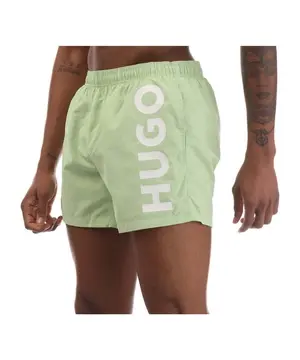 Hugo Boss Abas Logo Print Swim Shorts - Brown