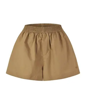 Varley Elasticated Waist Shorts With Back Patch Pocket - Brown