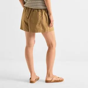 Varley Elasticated Waist Shorts With Back Patch Pocket - Brown