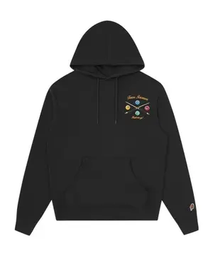 ICECREAM Long-sleeved Hooded Sweatshirt - Black